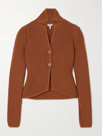 Loewe Cardigan En Mailles C&ocirc;tel&eacute;es - Marron