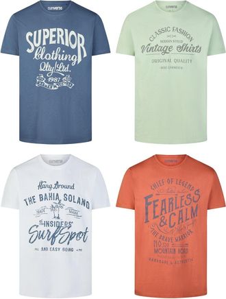 Riverso Tshirt Herren Baumwolle Regular Fit RIVLeon 4er Set Pack Rundhals Kurzarm Sommer Tee Shirt Print, Gr&ouml;&szlig;e:3XL, Farbe:Farbmix 21