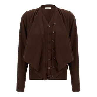 Christophe Lemaire Femme, Pulls, Rouge, Taille: 40 FR Cardigan Trompe-loeil