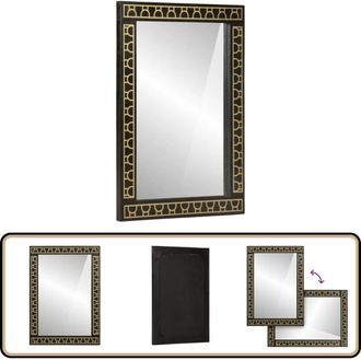 vidaXL Badspiegel 50x70x2,5 cm Massivholz Mango und Glas - Badspiegel - Mangoholz Spiegel - Handgefertigter Spiegel - Wandspiegel - Badezimmerdekoration