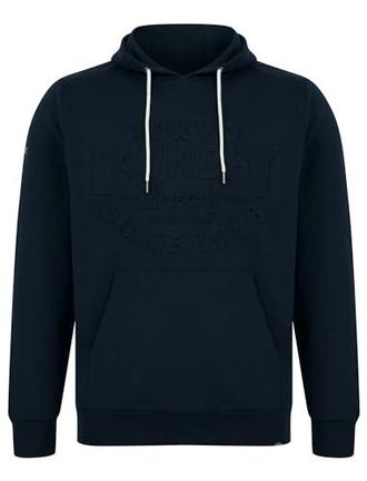 Tokyo Laundry Tides Embossed Motif Brushback Fleece Pullover Hoodie in Sky Captain Navy - Tokyo Laundry - L