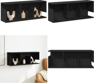vidaXL Vidaxl - Armoire murale 80x20x30 cm noir bois dingénierie