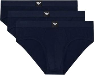 Emporio Armani Dreierpack Essential Logolabel Jersey Slips - - Underwear - Herren - Blau - 2XL