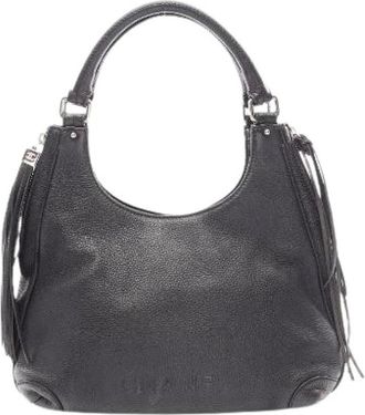 Chanel Sac &agrave; main en cuir logo Pre-owned - Femme - Pre-owned - Noir - Taille: ONE Size