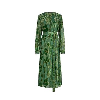 Roberto Cavalli Gr&uuml;nes Samt-Devor&eacute;-Midikleid - - Dresses - Damen - Gr&uuml;n - M