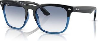 Ray-Ban Steve Sonnenbrillen Schwarz Auf Blau Transparent Fassung Blau Glas 54-18
