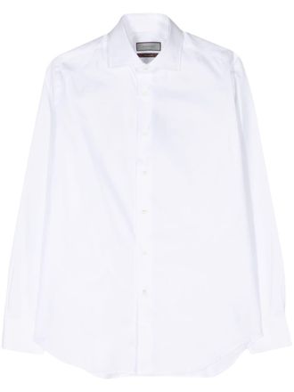 Canali chemise en coton &agrave; col pointu - Blanc