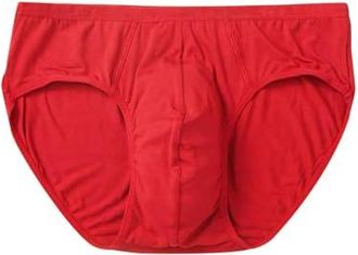 Generic Culotte unie pour homme - Respirant et confortable - Doux et &eacute;lastique - Sous-v&ecirc;tements d&eacute;contract&eacute;s - &Eacute;lastique - Pour le quotidien, rouge, XXL