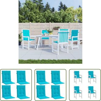 vidaXL vidaXL Coussin de terrasse - Coussins de chaise &agrave; dossier bas lot de 4 turquoise tissu