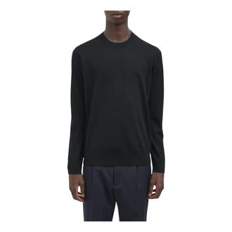 Paolo Pecora Wollpullover mit Rundhalsausschnitt - - Knitwear - Herren - Schwarzk - L