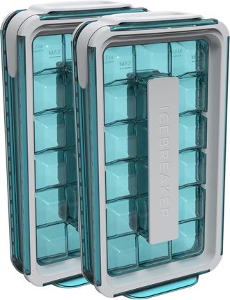 Icebreaker POP 2.0 Eisw&uuml;rfelform - Eis herstellen und servieren, ohne das Eis zu ber&uuml;hren - Der Hygieneeisbeh&auml;lter f&uuml;r den Tiefk&uuml;hler - Silikonbeh&auml;lter mit Decke