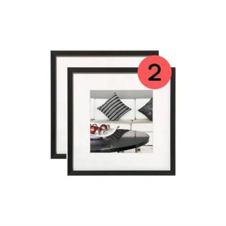 Walther Design Bilderrahmen Chair Alurahmen 20x20 cm schwarz, Doppelpack, AJ220BD