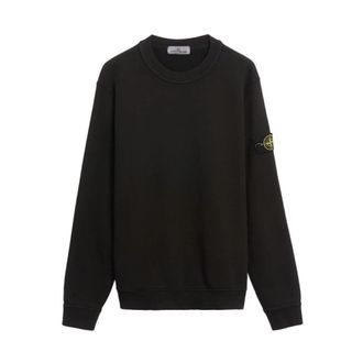Stone Island Baumwoll-Sweatshirt mit Rundhalsausschnitt - - Sweatshirts & Hoodies - Herren - Schwarzk - L