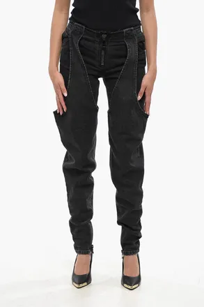 Balmain Stretch Denim Jeans with 12cm Overlap Effect Balmain