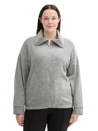 Tom Tailor Sweatjacke mit Fischgr&auml;tenmuster