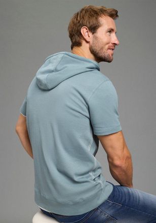 Kangaroos Kapuzenshirt mit Kapuze und angesetztem B&uuml;ndchen, Halbarm-Design