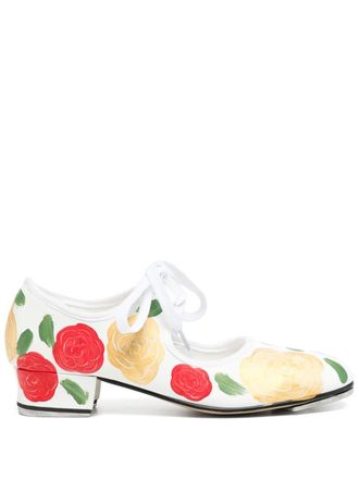 Comme Des Gar&ccedil;ons escarpins &agrave; fleurs - Blanc