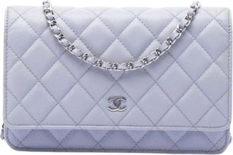 Chanel Sac bandouli&egrave;re matelass&eacute; en caviar pr&eacute;-poss&eacute;d&eacute; - Femme - Pre-owned - Violet - Taille: ONE Size