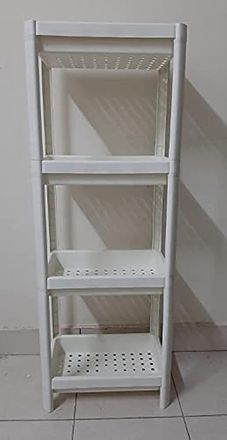 IKEA Regal Vesken mit 4 Etagen, in wei&szlig;er Farbe, 36 x 23 x 100 cm