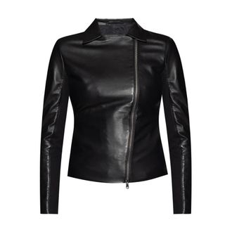 Emporio Armani Femme, Vestes, Noir, Taille: 34 FR Veste en cuir