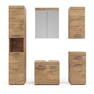 Vicco Ensemble de meubles de salle de bain Luna, Ch&ecirc;ne Wotan, 5 pi&egrave;ces