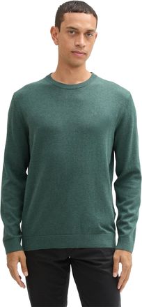 Tom Tailor Herren 1039805 Strickpullover mit Crewneck, 30358 - Green Dust Melange, XL