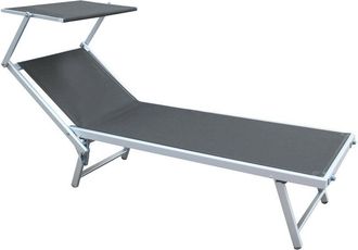 Mobili Rebecca Rebecca Mobili Bain de Soleil en Aluminium Gris Auvent R&eacute;glable pour le Jardin et la Plage