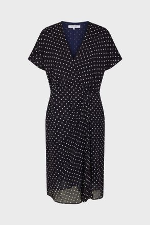 Gerard Darel Robe courte drap&eacute;e &agrave; pois - EDONNA - Marine