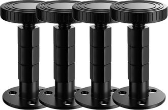 Generic 2er- oder 4er-Set M&ouml;belf&uuml;&szlig;e 78-105 mm, Ersatzf&uuml;&szlig;e aus Metall for Sofas, mit Rutschfester Unterlage for Schreibtisch/Bett/Sofa/Tisch/Schr&auml;nke(Black 4pc