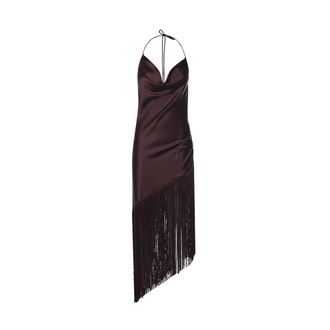 Pinko Pinko, Femme, Robes, Violet, Taille: 36 FR Robe Satin&eacute;e Drap&eacute;e