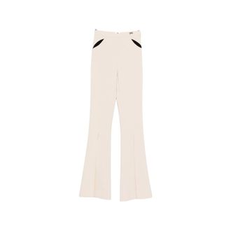 Elisabetta Franchi Femme, Pantalons, Beige, Taille: 40 FR Split Flared Pantalons
