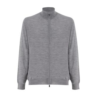 Fedeli Soft Textured Zip Cardigan - - Knitwear - Herren - Grau - L