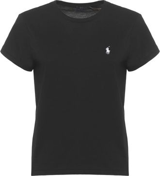 Ralph Lauren Femme, Tops, Noir, Taille: 36 FR T-shirt en jersey de coton 40/1