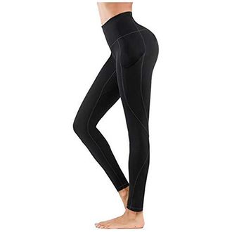 Generic Legging de sport 2026 pour femme - Pantalon de sport, dathl&eacute;tisme, de fitness, de course &agrave; pied, de yoga, Noir, XL
