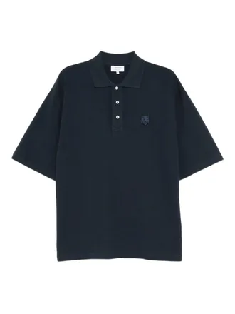 Maison Kitsuné polo à patch logo - Bleu