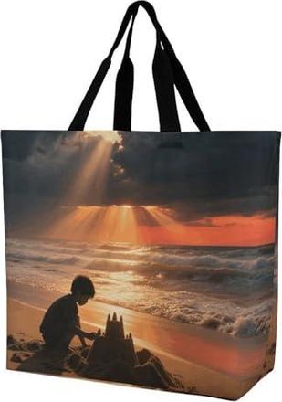 Generic Coucher De Soleil Sur La Mer Sac Cabas Imperm&eacute;able Sacs D&eacute;contract&eacute; Sac A Main Femmes Pour Plage Shopping Quotidienne