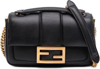 Fendi Hobo Bags - Mini Nappa Apolo Chain Baguette Shoulder Bag - Gr. unisize - in Schwarz - f&uuml;r Damen