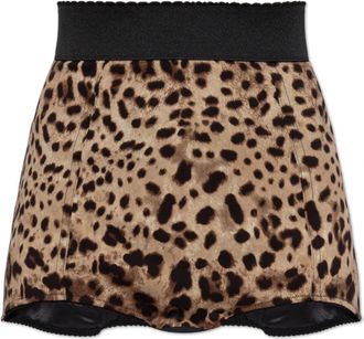 Dolce & Gabbana Femme, Shorts, Beige, Taille: 40 FR Shorts &agrave; imprim&eacute; animal