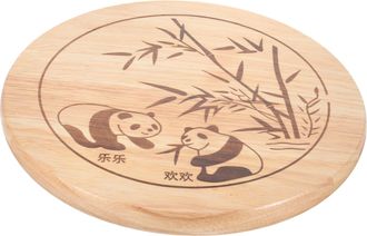 NUOBESTY Runder Hocker Sitzfläche aus Robustem Holz Ersatz für Barhocker mit Panda Motiv Stabile Sitzplatte für Küchen Restauranthocker Langlebiges Sitzpolster