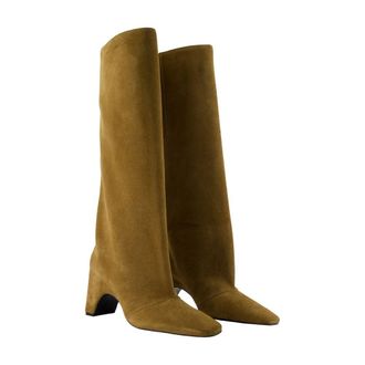 Coperni Womens Bridge Boot Khaki Calfskin