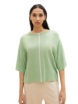 Tom Tailor Damen 1035299 Pullover mit kurzem Arm, 31034 - Okra Green, XL