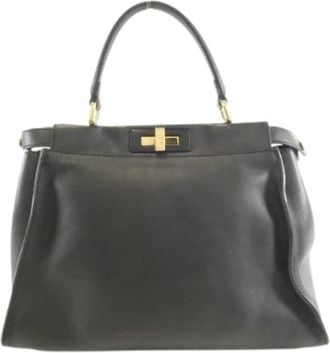Fendi Sac &agrave; main Peekaboo en cuir doccasion - Femme - Pre-owned - Noir - Taille: ONE Size