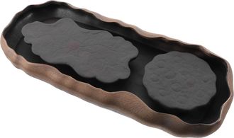 Cabilock Keramik Teeteller Als Teetablett F&uuml;r Kung Fu Hitzebest&auml;ndig Und Langlebig Zum Abstellen Von Teekannen Und Teetassen Im Teestube