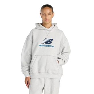 New Balance Femme, Sport, Blanc, Taille: 36 FR Athletics French Terry Logo Sweat &agrave; capuche