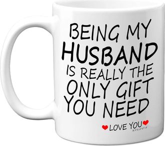 Stuff4 Valentinstagstassen f&uuml;r Ihn - Being My Husband-Tasse - Valentinstags-Geschenk f&uuml;r Ehemann, perfekt f&uuml;r Geburtstag, Jahrestag, Weihnachten, 325 ml, Ker