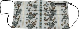Dolce & Gabbana Wei&szlig;e Blumen Baumwoll Gesichtsmaske - - Accessories - unisex - Wei&szlig; - ONE SIZE