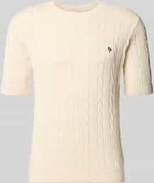 Review Slim Fit T-Shirt in Strick-Optik