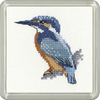 Heritage Kreuzstich Set Aida Eisvogel, Zählmuster, CFKF1538-A, Coaster size 7,5x7,5cm