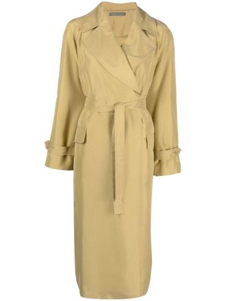 Alberta Ferretti trench en soie &agrave; taille ceintur&eacute;e - Tons neutres