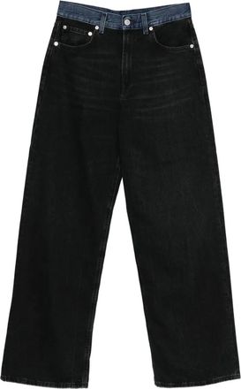 6397 jean à taille contrastante - Noir